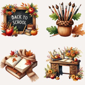 22 Autumn Back to School Clipart, Autumn School Clipart, Back to School ...