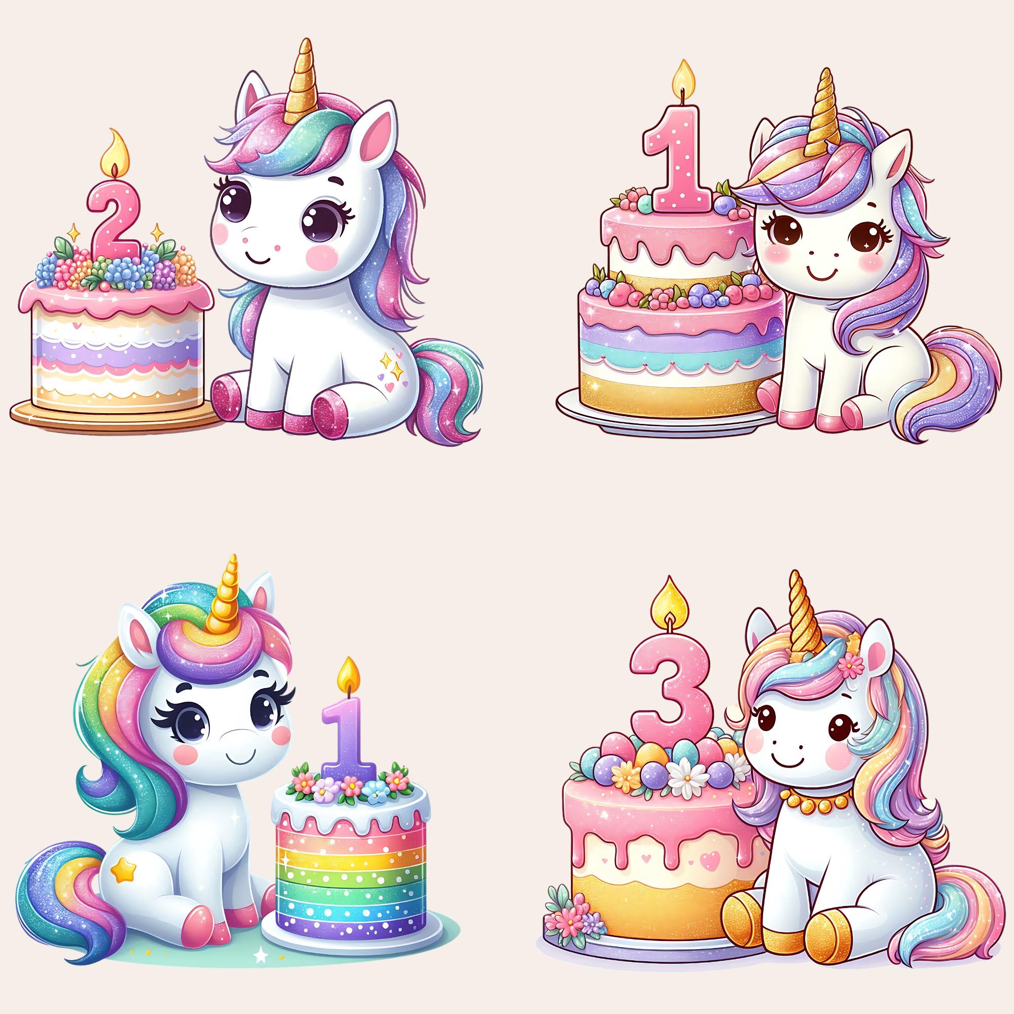 23 Birthday Unicorn Clipart, Birthday Unicorn PNG, Cute Unicorn Clipart ...