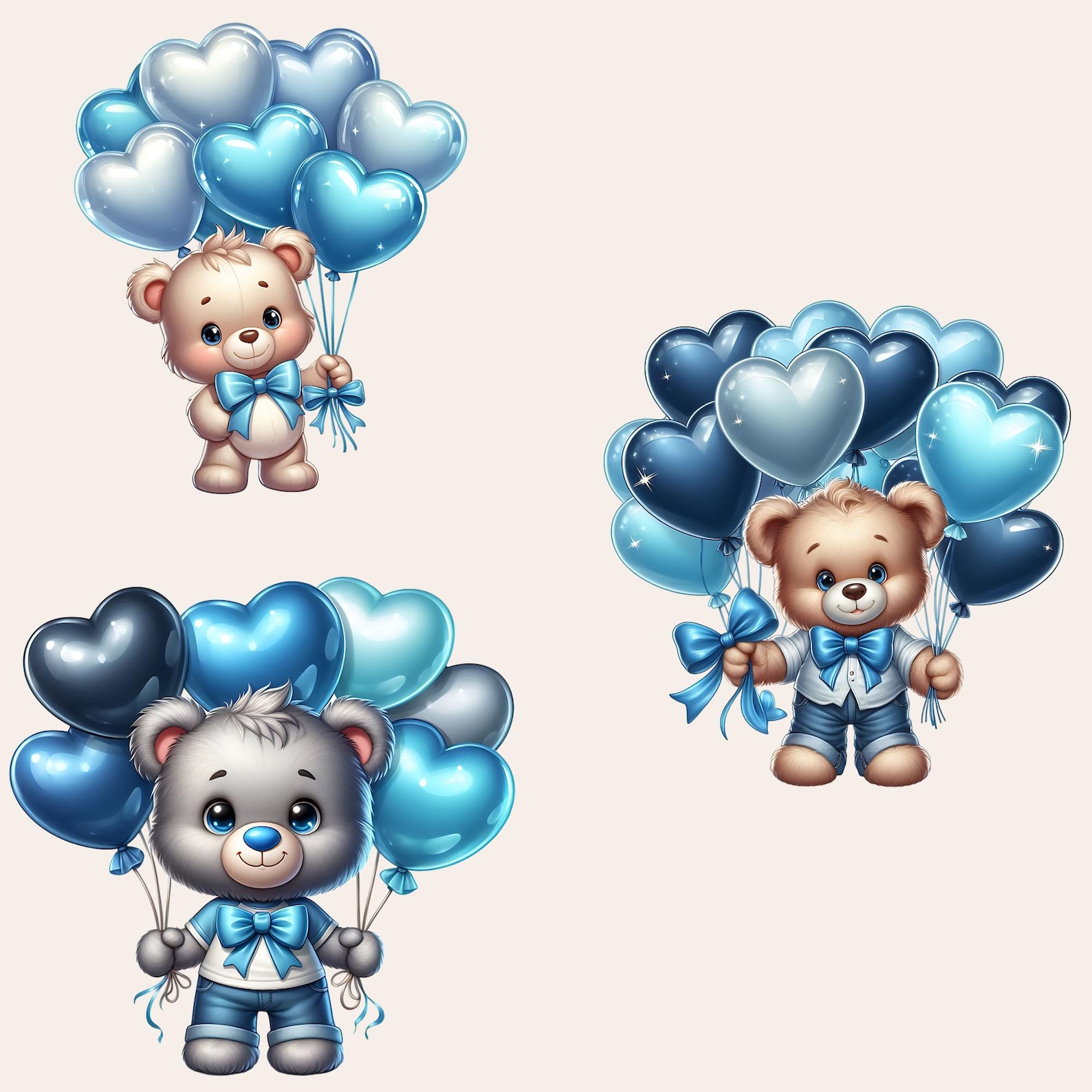 18 Blue Teddy Bear With Balloons Clipart, Cute Teddy Bear Clipart ...