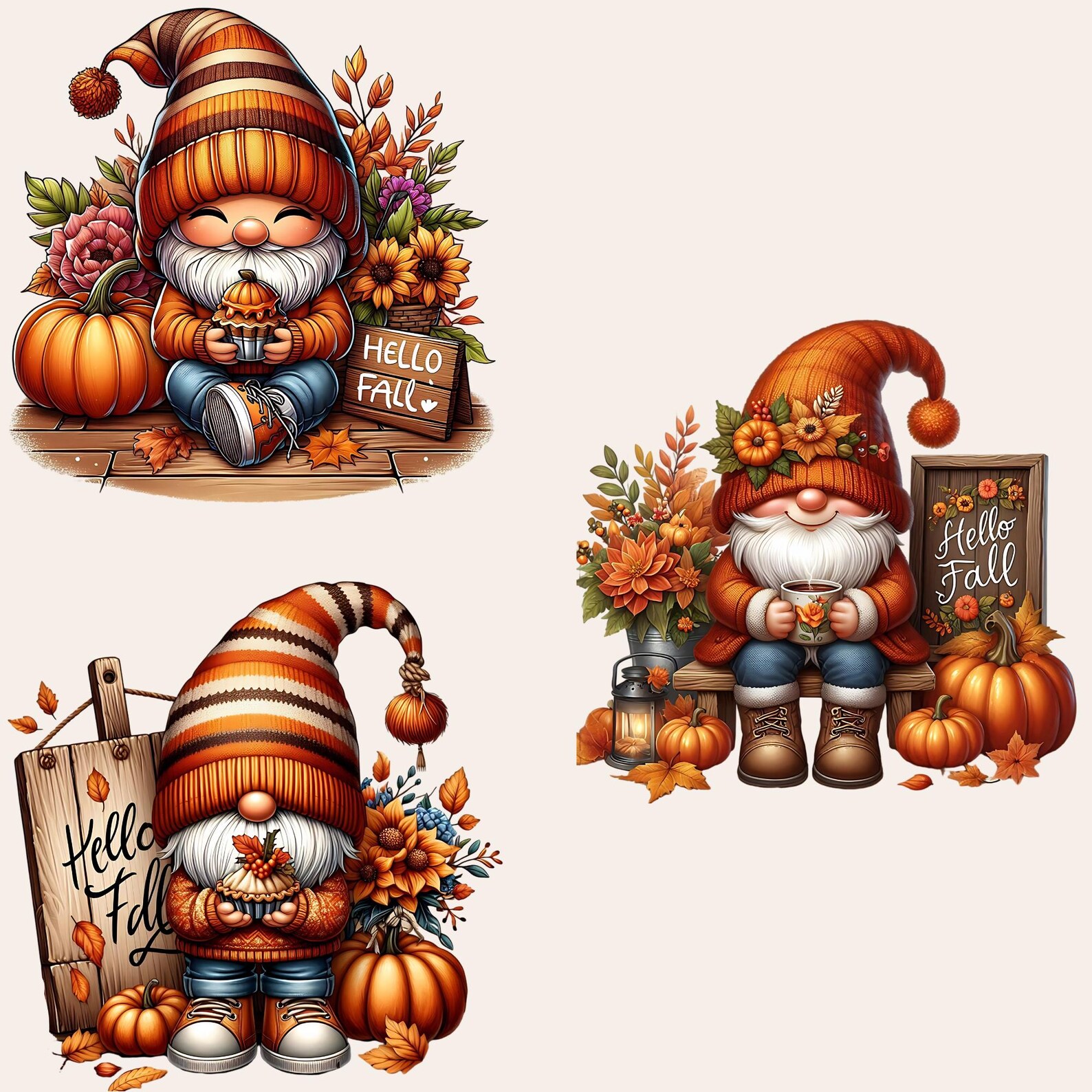 21 Hello Fall Gnome Clipart, Fall Gnome PNG, Autumn Gnome Clipart ...