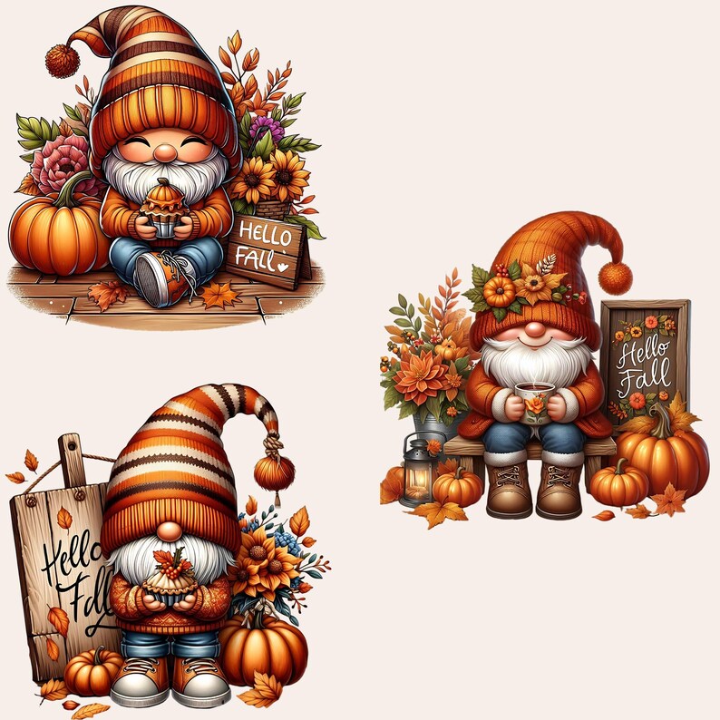 21 Hello Fall Gnome Clipart, Fall Gnome PNG, Autumn Gnome Clipart ...