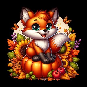 30 Cute Fall Animals Clipart, Autumn Baby Animals PNG, Fall Woodland ...