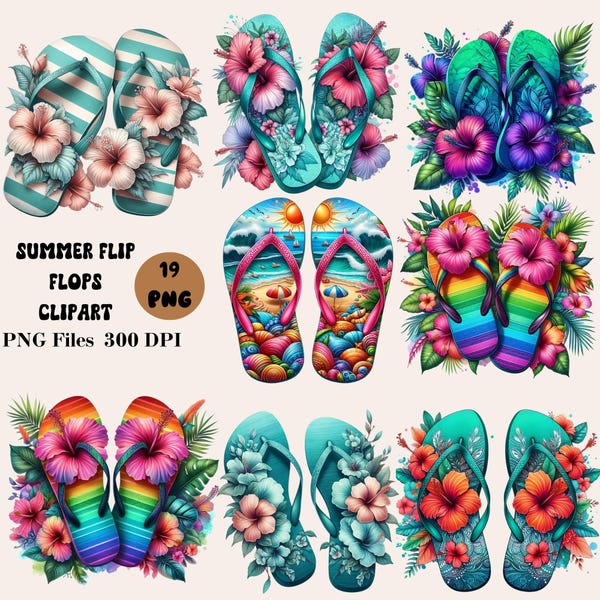 Flip Flops Clipart - Etsy
