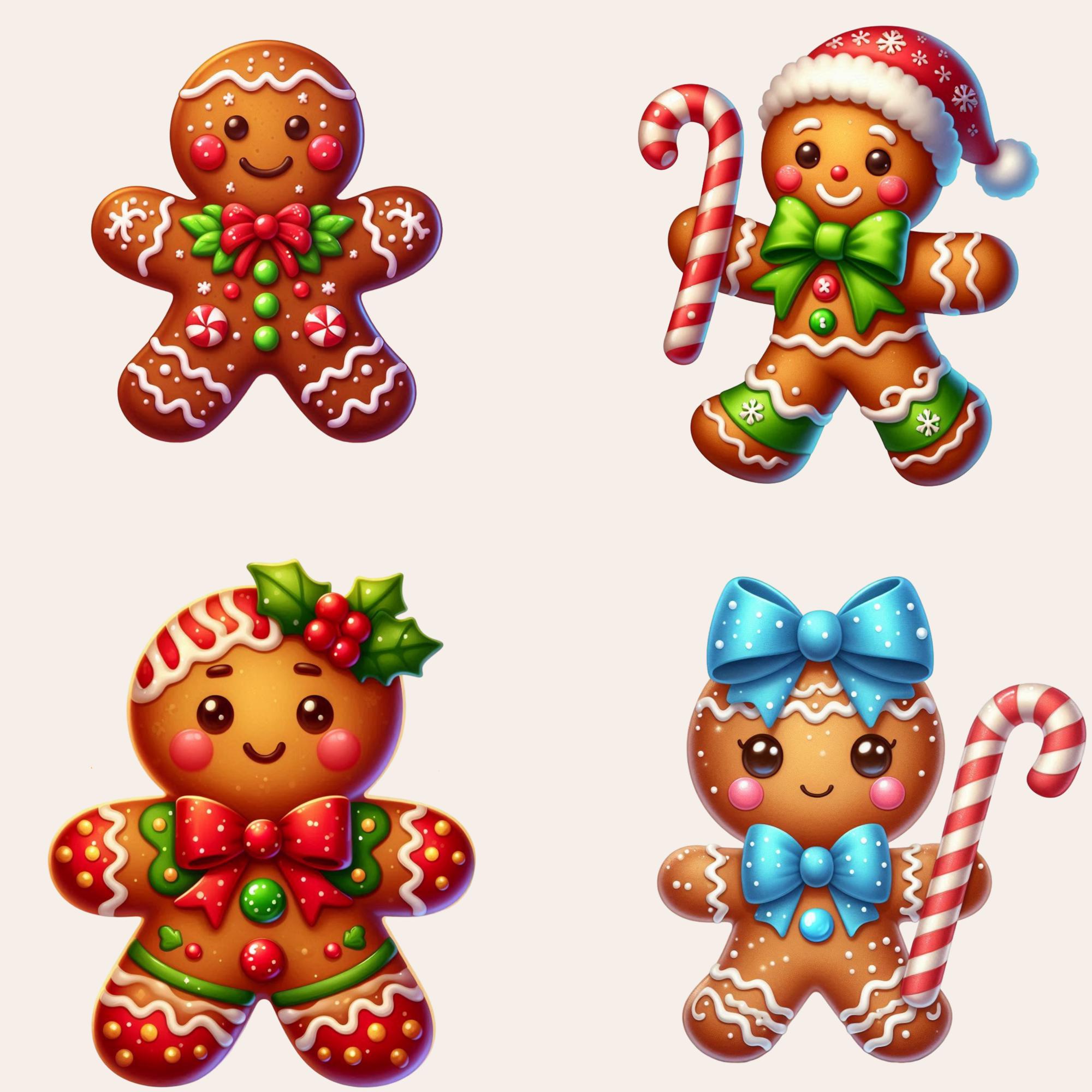 16 Gingerbread Man PNG Bundle, Cute Gingerbread Man Clipart ...