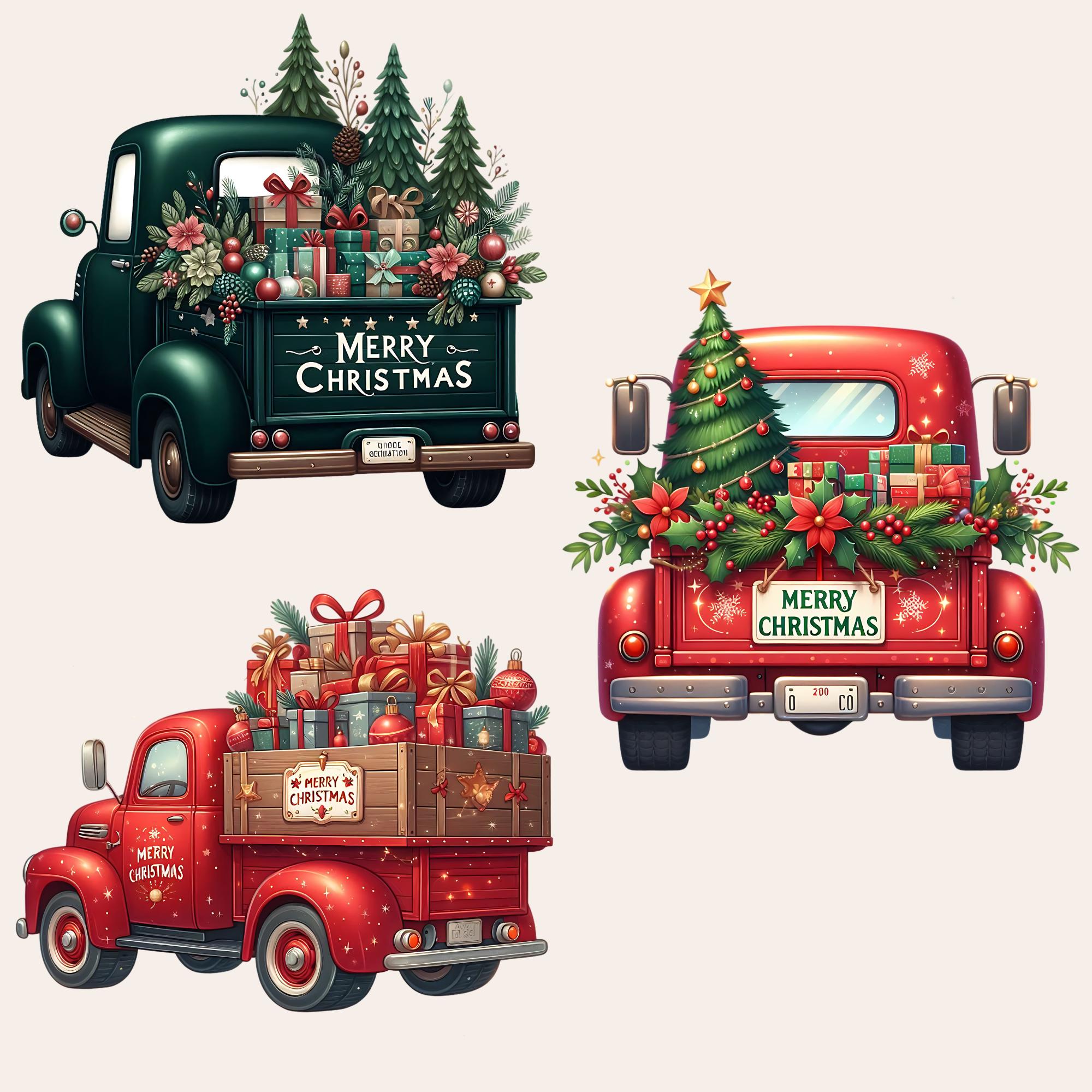19 Christmas Truck Clipart, Red Truck Clipart, Christmas Truck PNG ...
