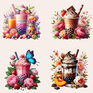 24 Summer Bubble Tea Clipart, Bubble Tea PNG Bundle, Cute Boba Tea ...