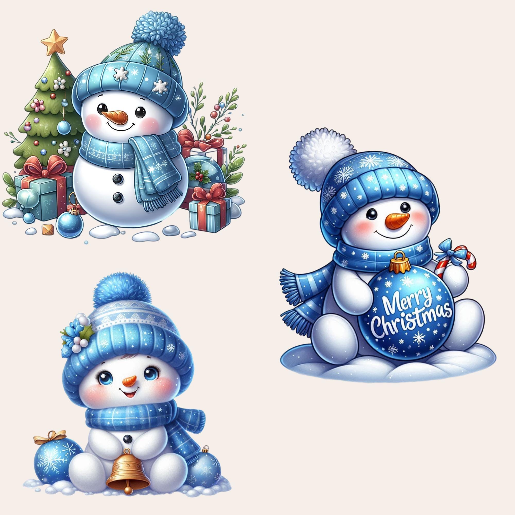 18 Blue Snowman Clipart, Cute Snowman PNG, Festive Snowman Clipart ...