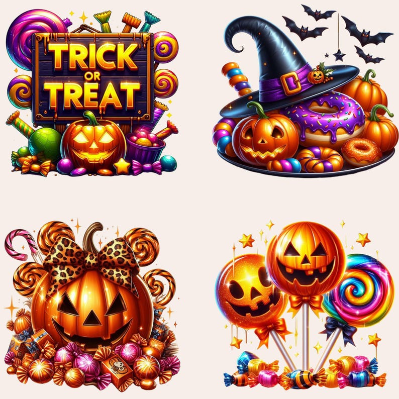 25 Halloween Candy Shop Clipart, Halloween Candy PNG, Halloween Treats ...