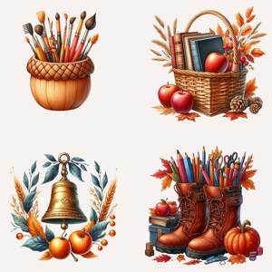 22 Autumn Back to School Clipart, Autumn School Clipart, Back to School ...