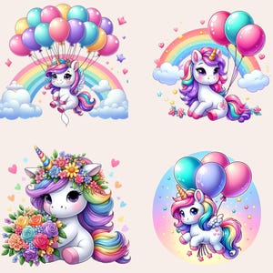 22 Unicorn Clipart Bundle, Cute Unicorn PNG, Magical Unicorn Clipart ...