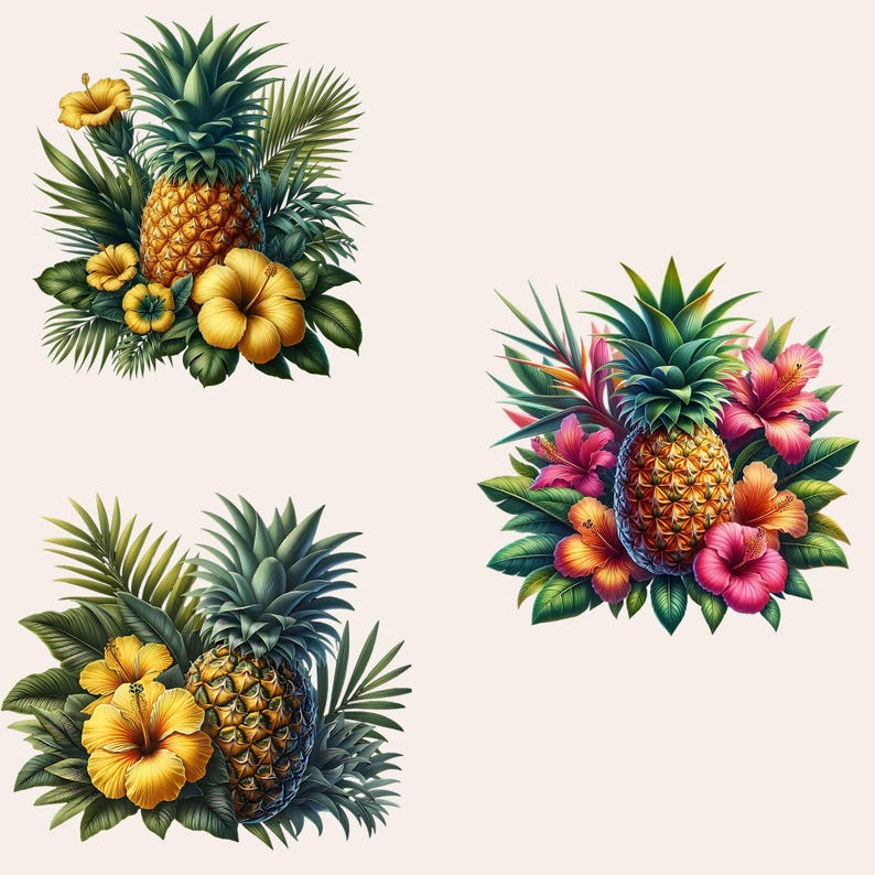 12 Pineapple Clipart, Summer Fruits Clipart, Tropical Pineapple Clipart ...