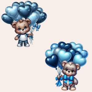 18 Blue Teddy Bear With Balloons Clipart, Cute Teddy Bear Clipart ...