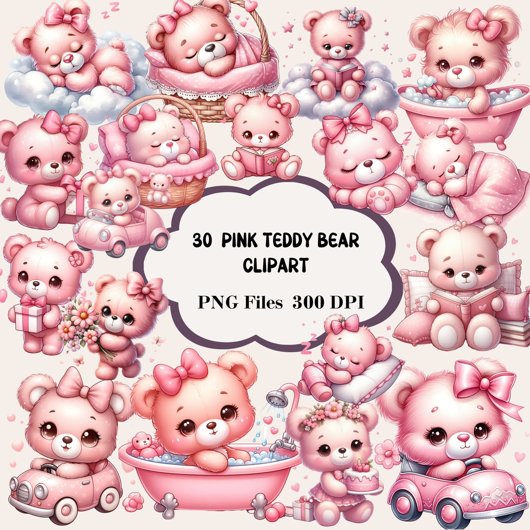 30 Sleepy Teddy Bear Clipart, Pink Teddy Bear PNG, Teddy Bear Clipart ...