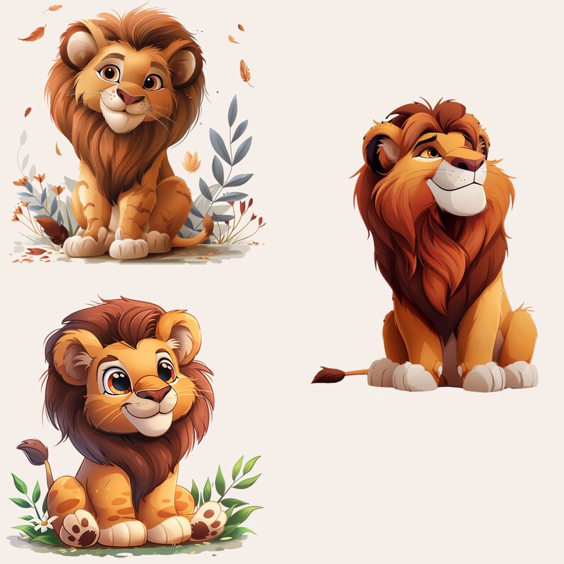 20 Safari Animals Clipart Bundle, Lions Clipart, Safari Animals PNG ...