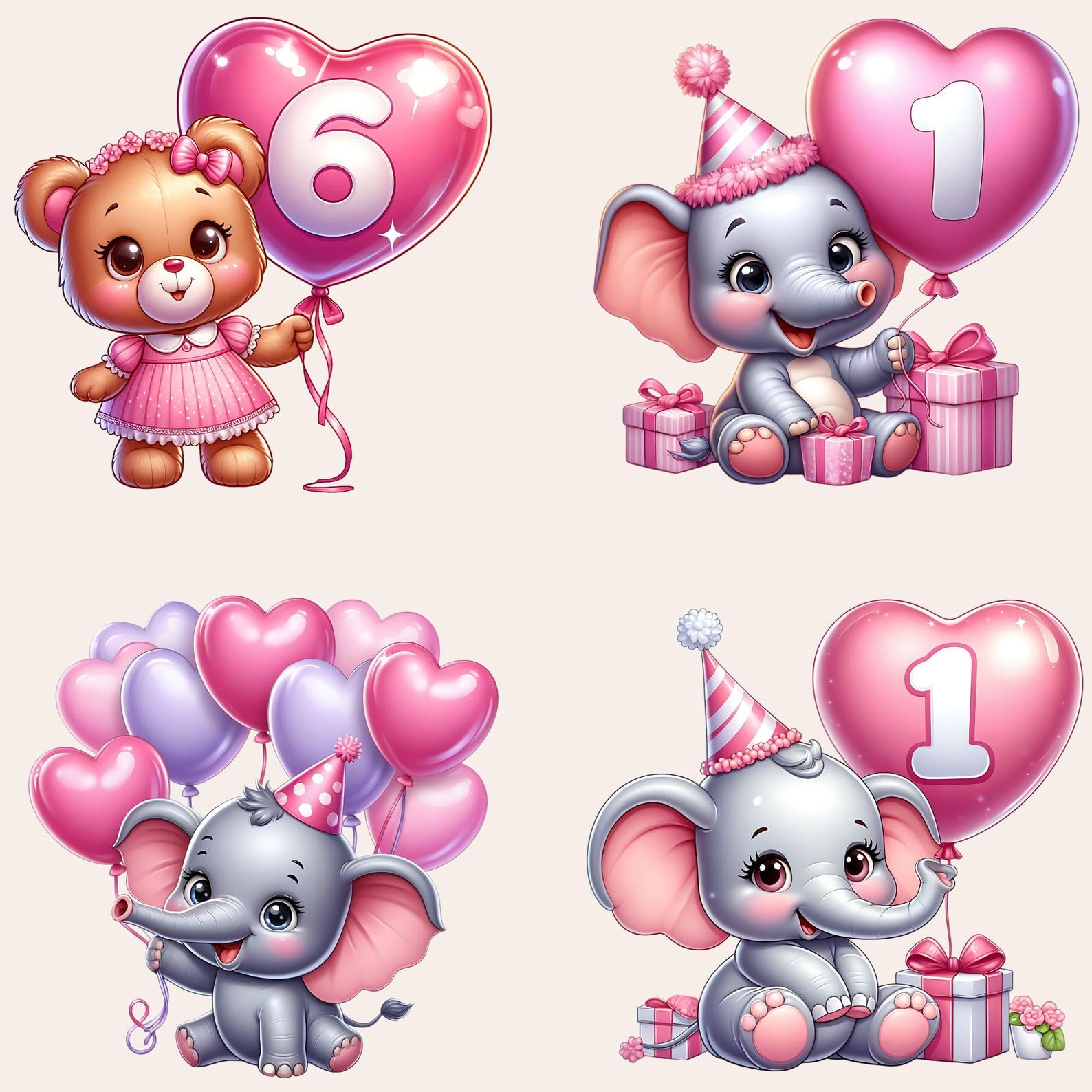 31 Pink Birthday Clipart, Birthday Party Clipart, Birthday Unicorn ...