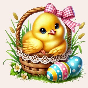 15 Easter Chicks Clipart, Cute Baby Chicks Clipart, Easter Chicks With ...