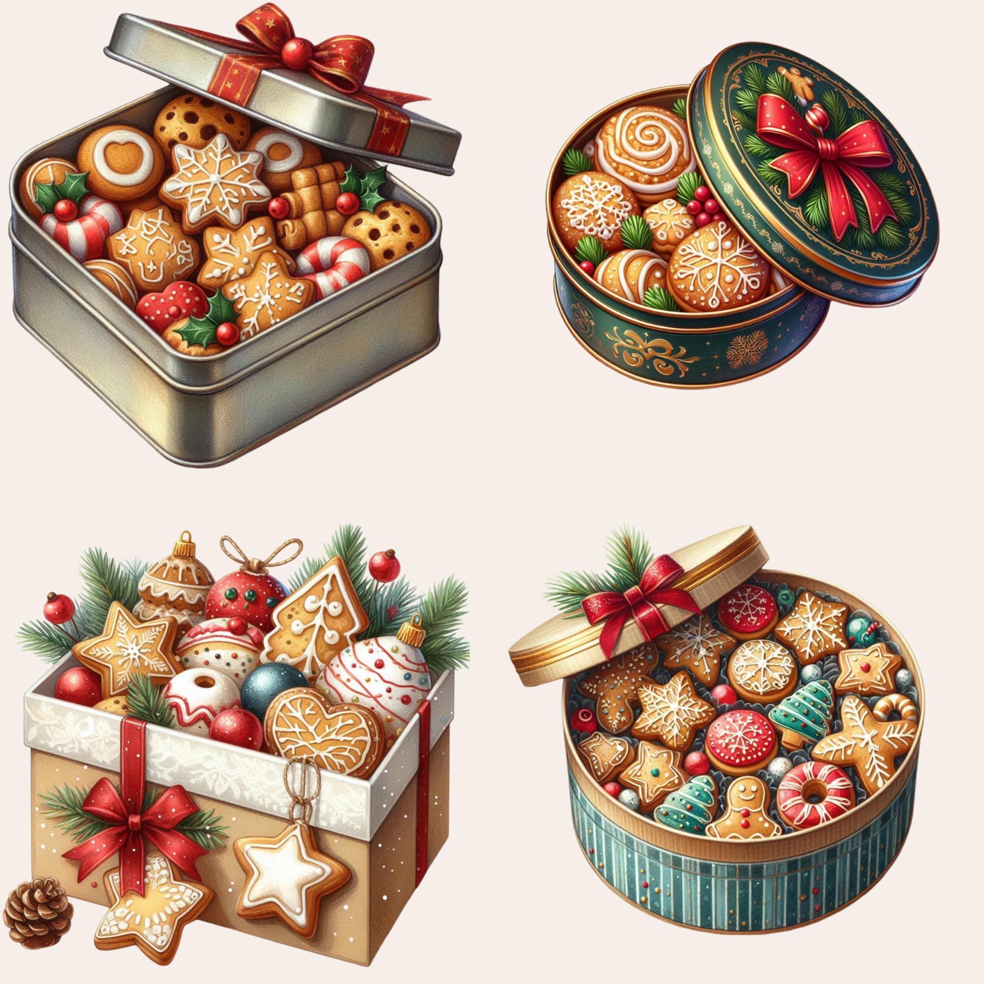 15 Christmas Cookies Clipart, Christmas Cookies Box PNG, Cute Christmas ...