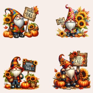 22 Fall Gnome Clipart, Autumn Gnome Clipart, Fall Gnome PNG, Pumpkin ...