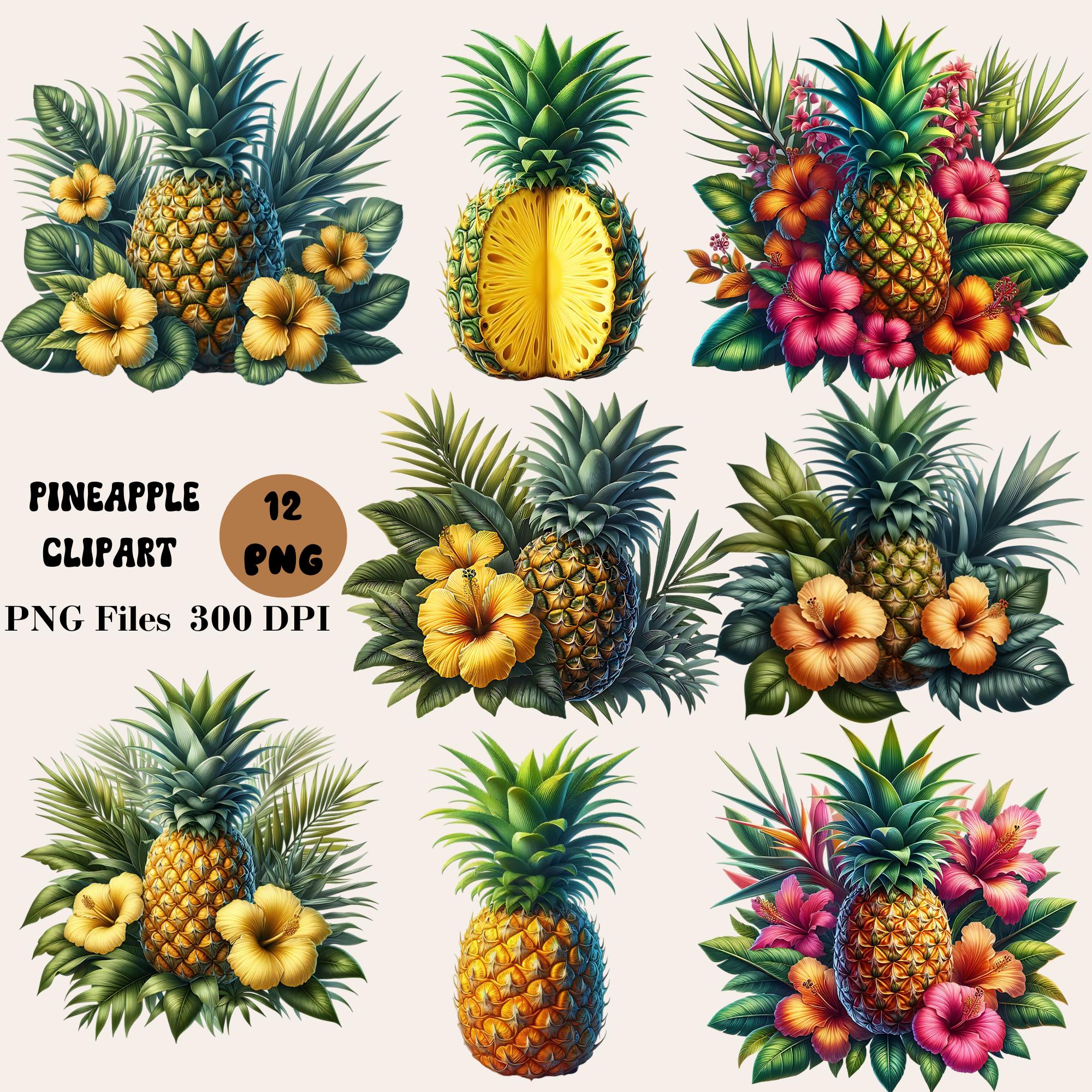 12 Pineapple Clipart, Summer Fruits Clipart, Tropical Pineapple Clipart ...