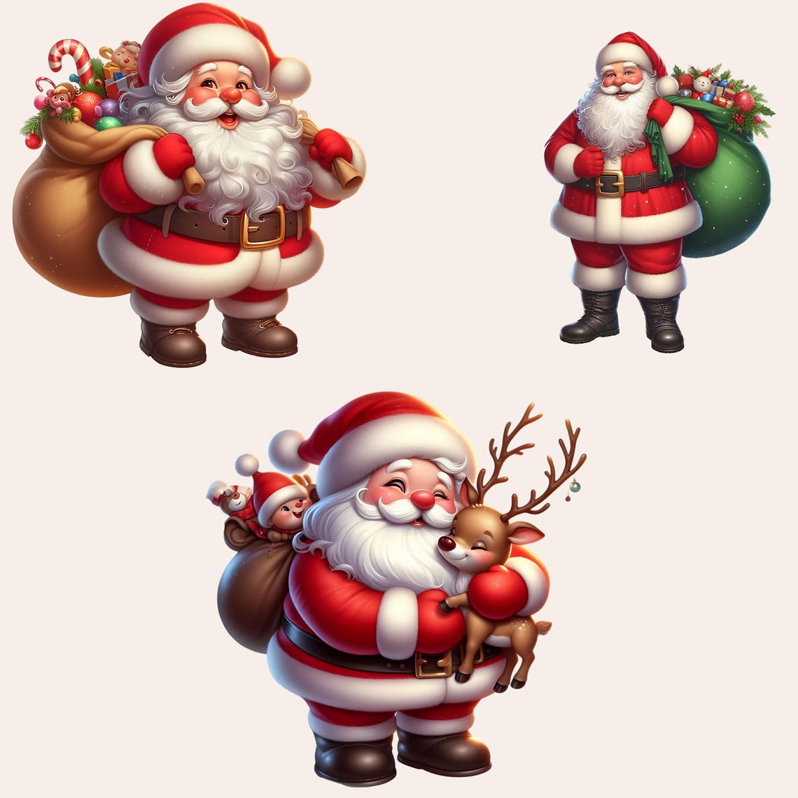 17 Santa Clause Clipart, Cute Santa PNG, Festive Santa Clipart, Santa ...