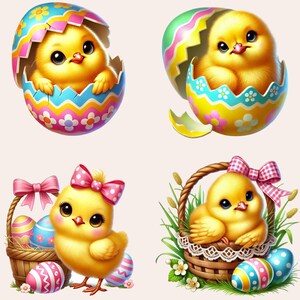 15 Easter Chicks Clipart, Cute Baby Chicks Clipart, Easter Chicks With ...