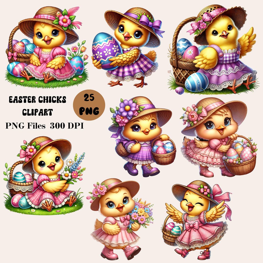 25 Easter Chicks Clipart, Funny Easter Chicks PNG, Cute Chicks Clipart ...