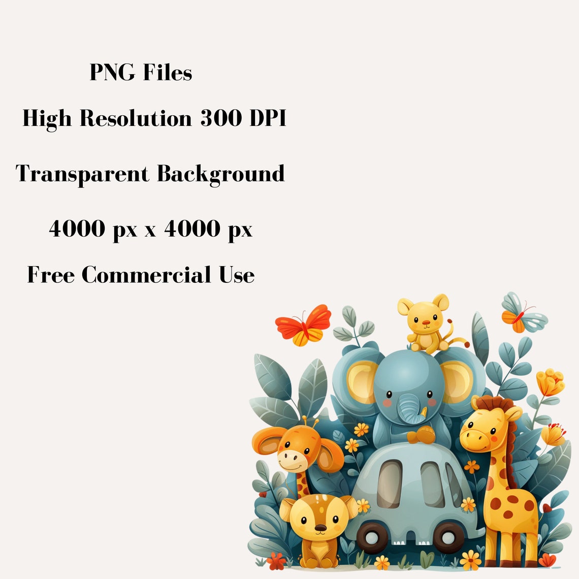 50 Jungle Animals Clipart Bundle, Jungle Animals PNG, Funny Animals ...