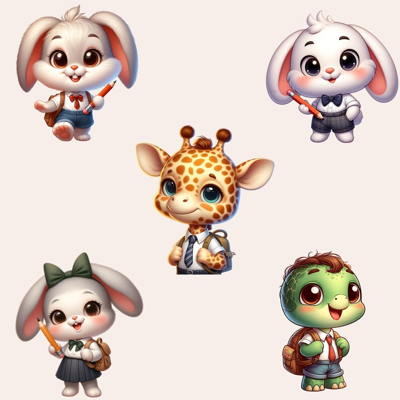 33 Back to School Animals Clipart, School Animals Clipart, Cute Animals ...