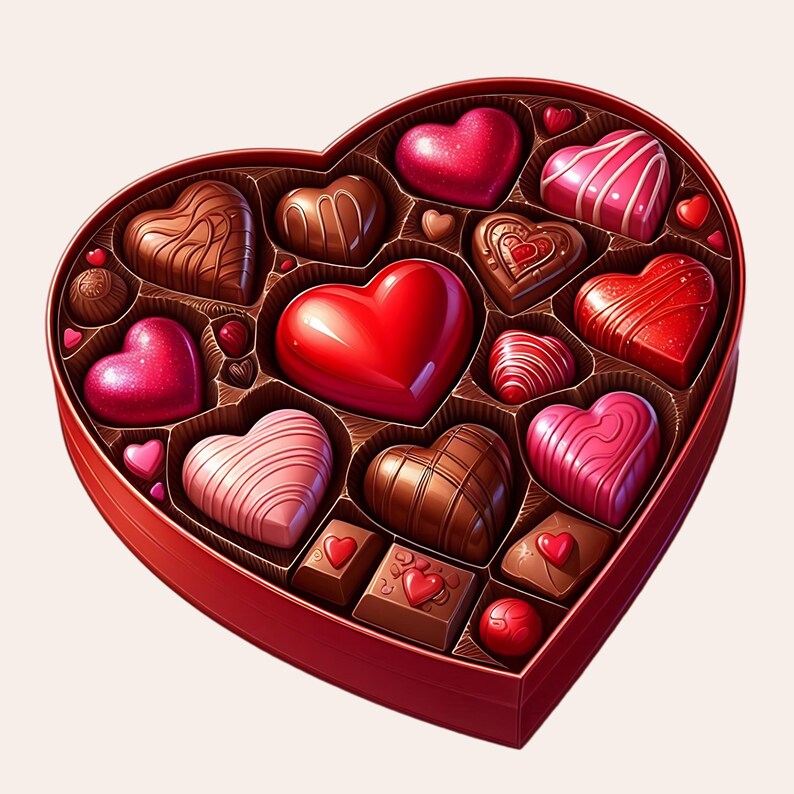18 Valentine’s Day Chocolate Box Clipart, Valentine's Chocolates PNG ...