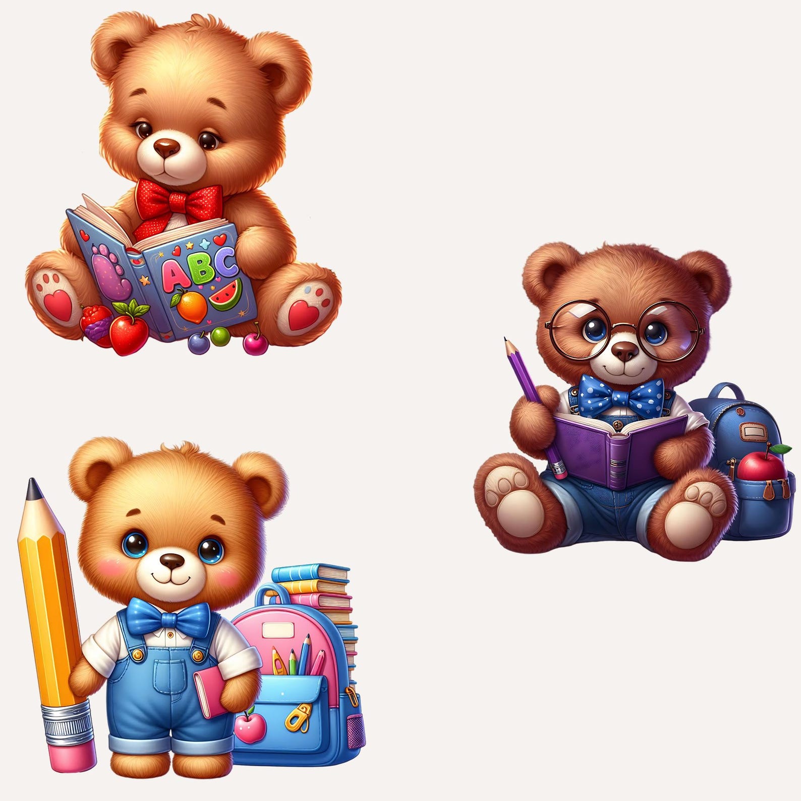 15 Back to School Teddy Bear Clipart, School Bear PNG, Back to School ...
