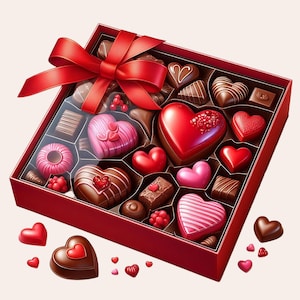 18 Valentine’s Day Chocolate Box Clipart, Valentine's Chocolates PNG ...