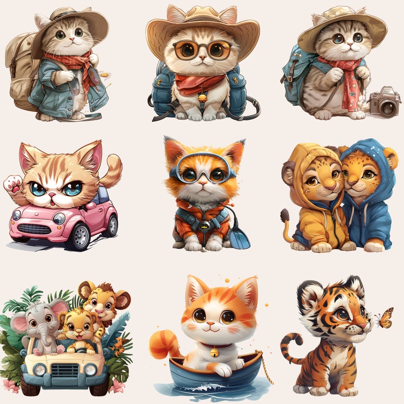 50 Jungle Animals Clipart Bundle, Safari Animals PNG, Animals in Jungle ...