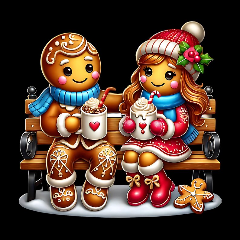 21 Valentines Gingerbread Clipart, Sweet Valentines Gingerbread ...