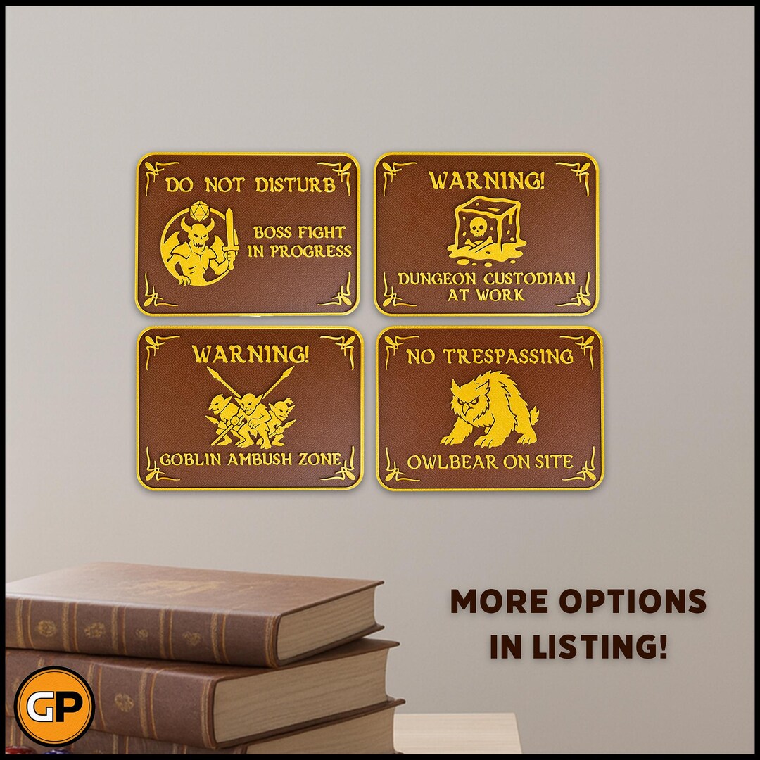 RPG Fantasy Signs – D&D Inspired Gamer Room Decor - Door or Wall ...