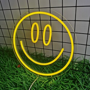Smiley Face Neon Sign, Custom Neon Sign, LED Neon Wall Decoration, Kids ...