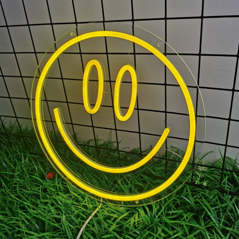 Smiley Face Neon Sign, Custom Neon Sign, LED Neon Wall Decoration, Kids ...