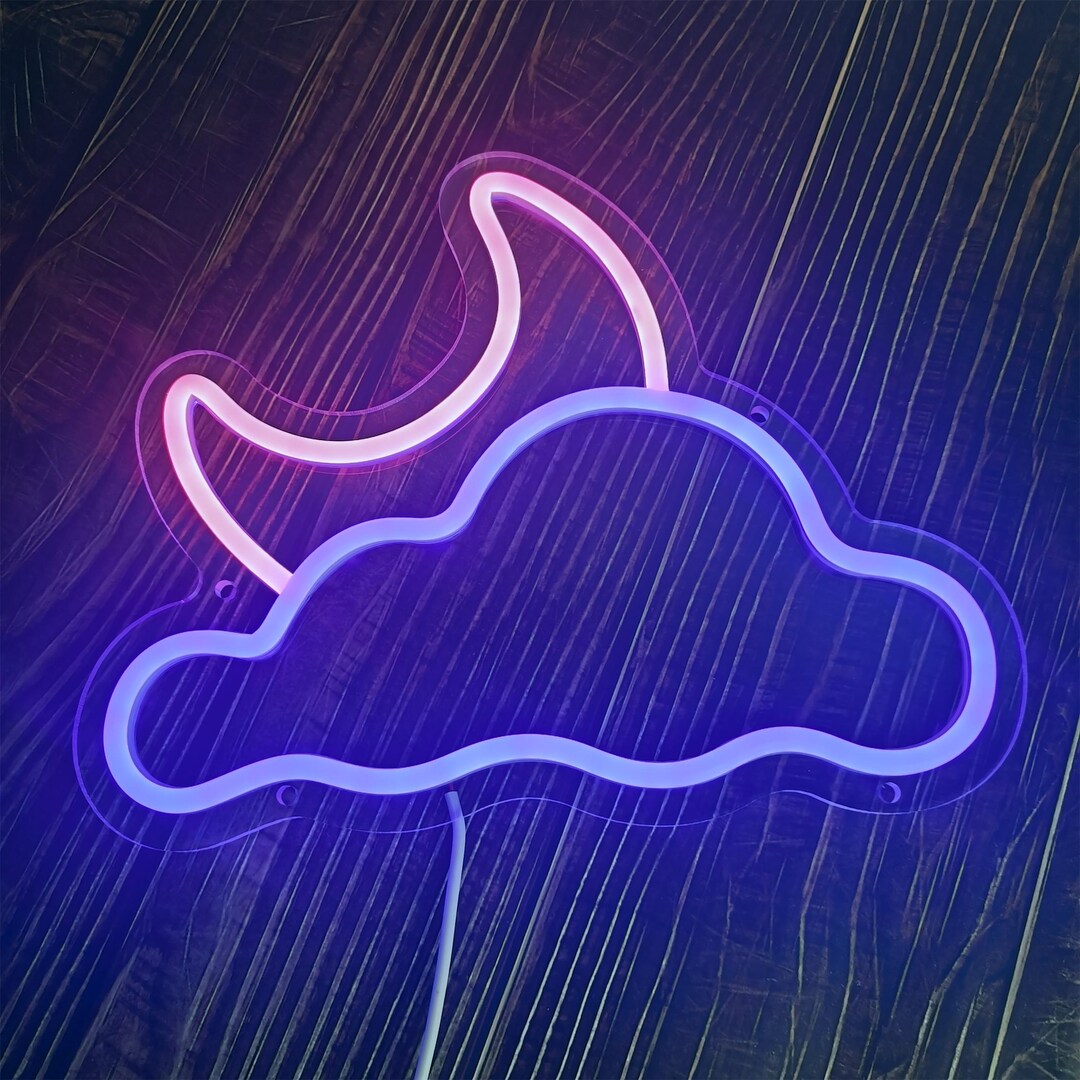 Neon Sign Cloud and Moon Led Neon Light,neon Lights Sign for Wall Decor ...