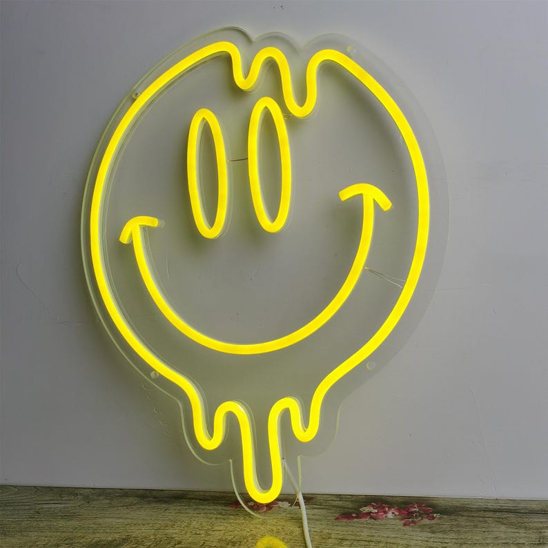Smiley Face Neon Sign, Led Neon Sign Bedroom, LED Neon Wall Decoration ...