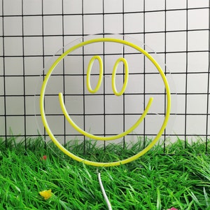 Smiley Face Neon Sign, Custom Neon Sign, LED Neon Wall Decoration, Kids ...