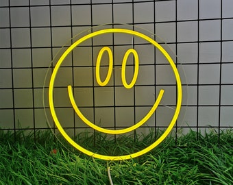 Smiley Face Neon Sign, Led Neon Sign Bedroom, LED Neon Wall Decoration ...