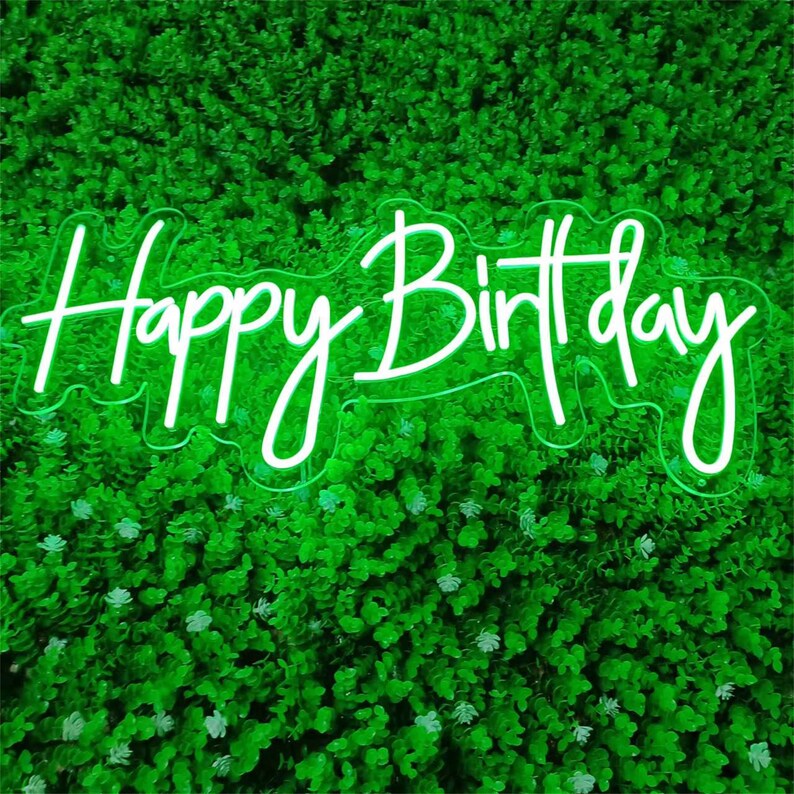 Happy Birthday Neon Sign, LED Neon Sign, Birthday Party Neon Sign, Wall ...
