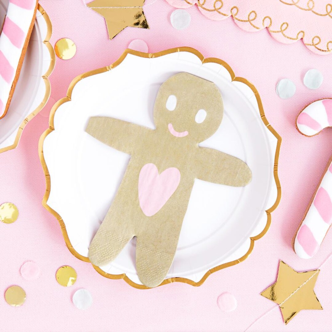 20 Christmas Gingerbread Man Napkins, Christmas Paper Napkins ...