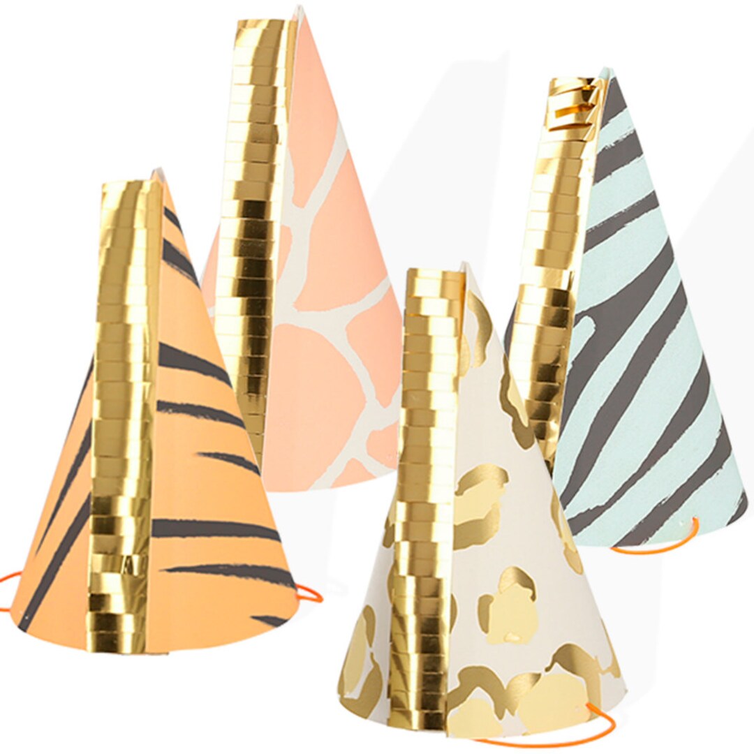 8 Safari Animal Party Hats, Animal Birthday Hats, Birthday Party Hats ...