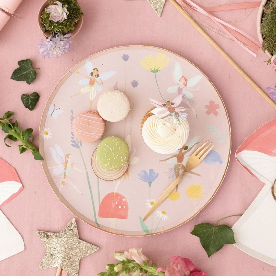 8 Fairy Party Plates, Fairy Birthday Plates, Fairy Baby Shower Plates ...