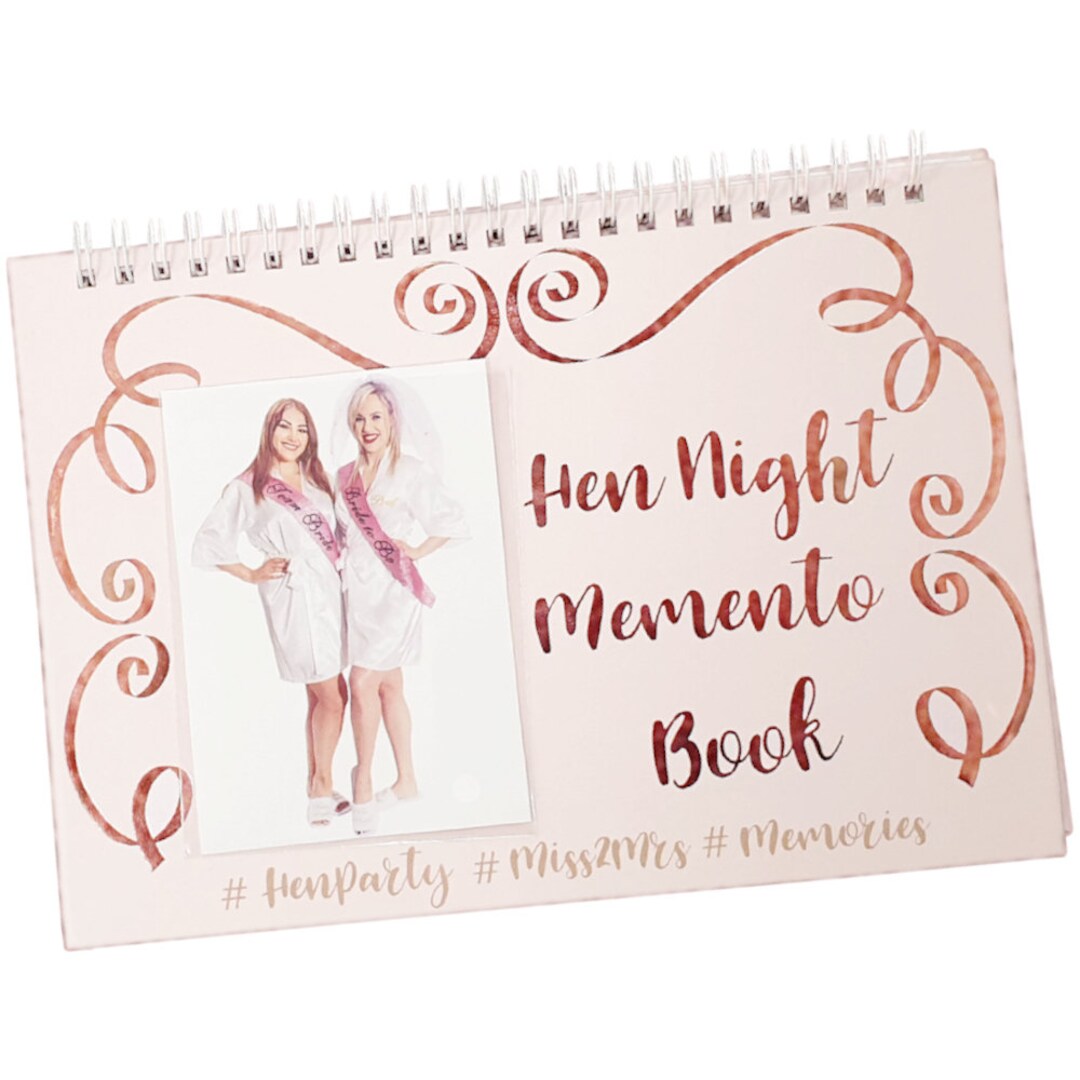 Rose Gold Hen Party Guest Book, Hen Party Message Book, Bachelorette ...