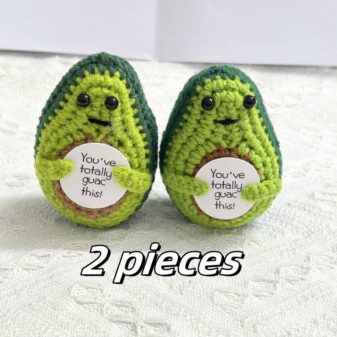 2 Emotional Support Gifts Crochet Avocado Handmade Positive Healthy ...