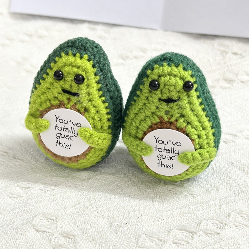 2 Emotional Support Gifts Crochet Avocado Handmade Positive Healthy ...