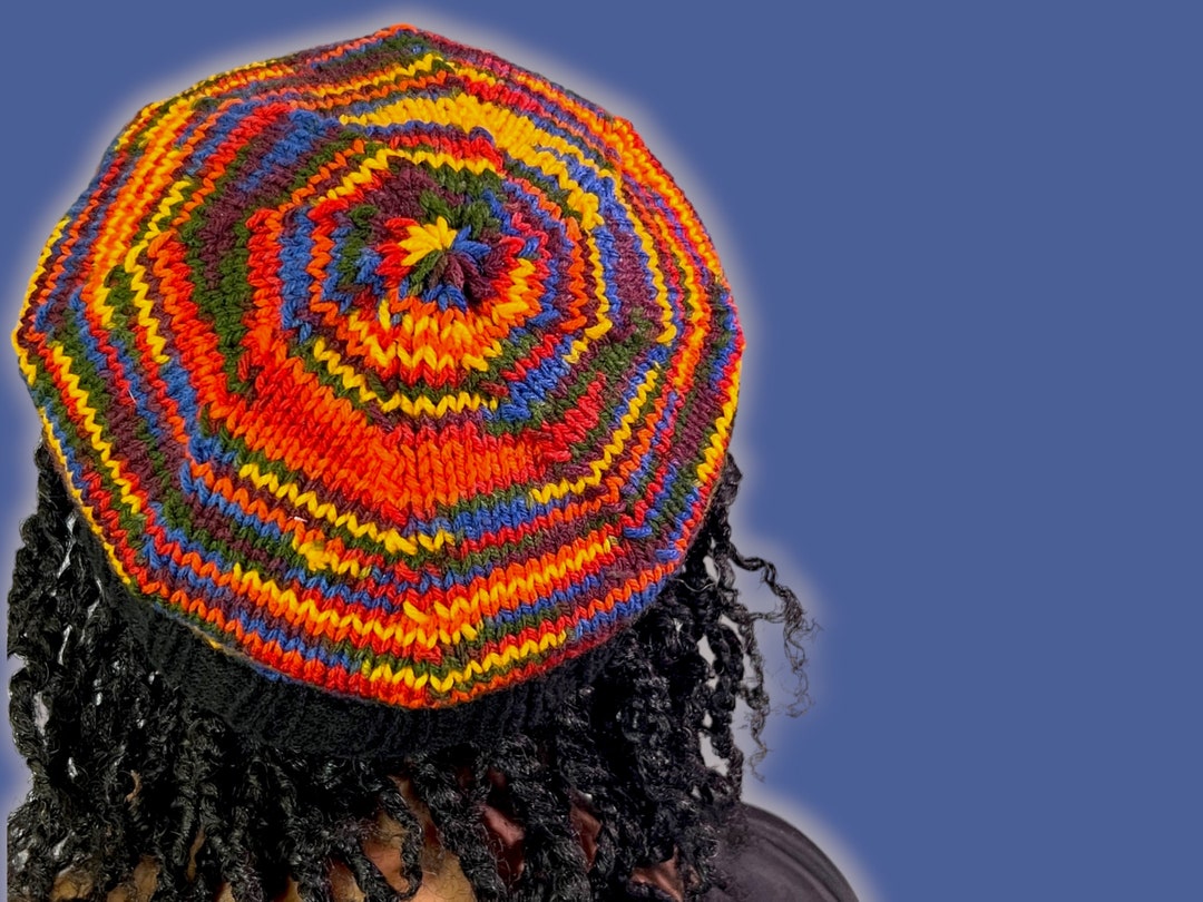 Hand Knit Beret | 90s Throwback Beret | Multi-color Knitted Beret ...