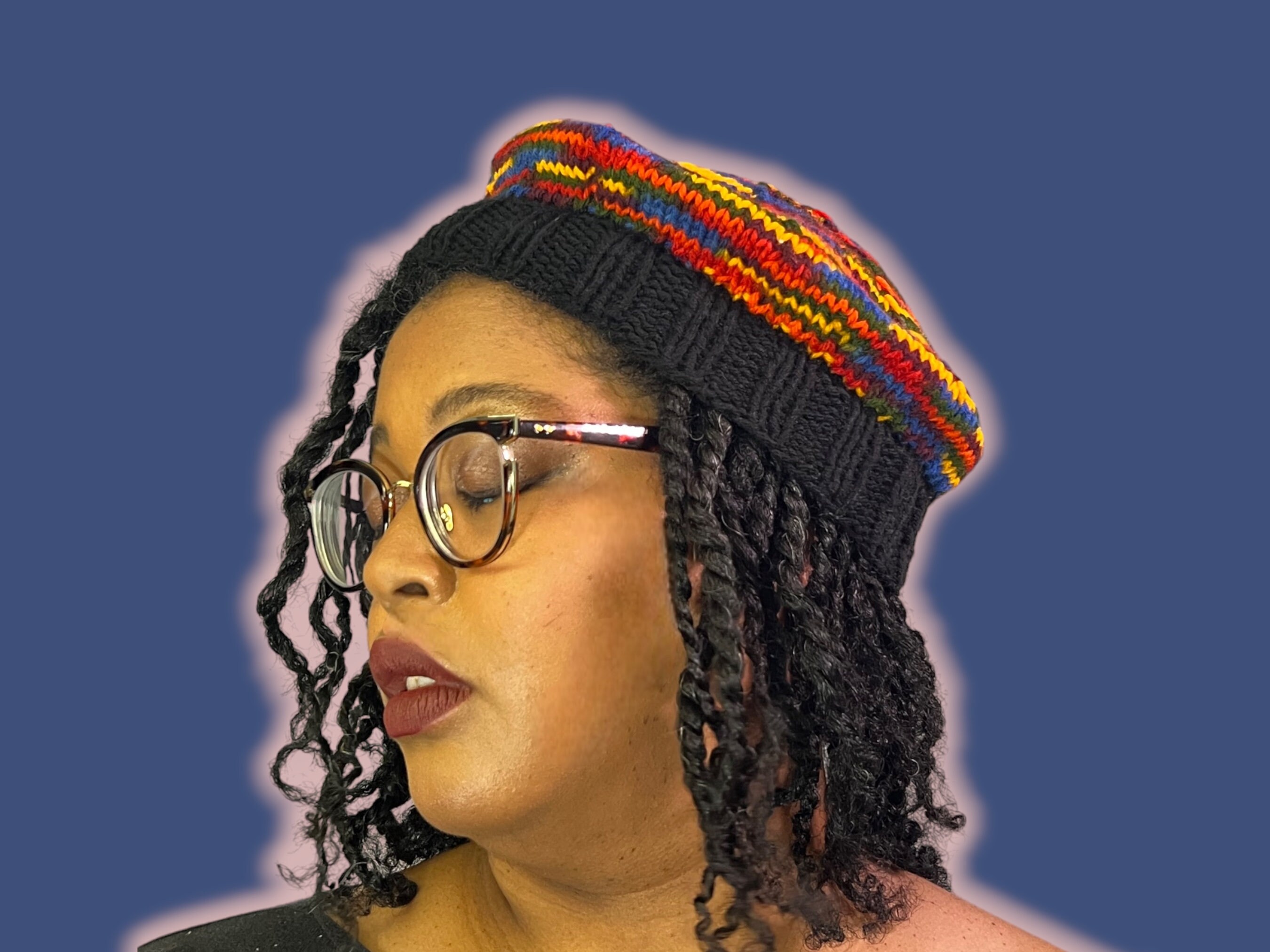 Hand Knit Beret | 90s Throwback Beret | Multi-color Knitted Beret ...