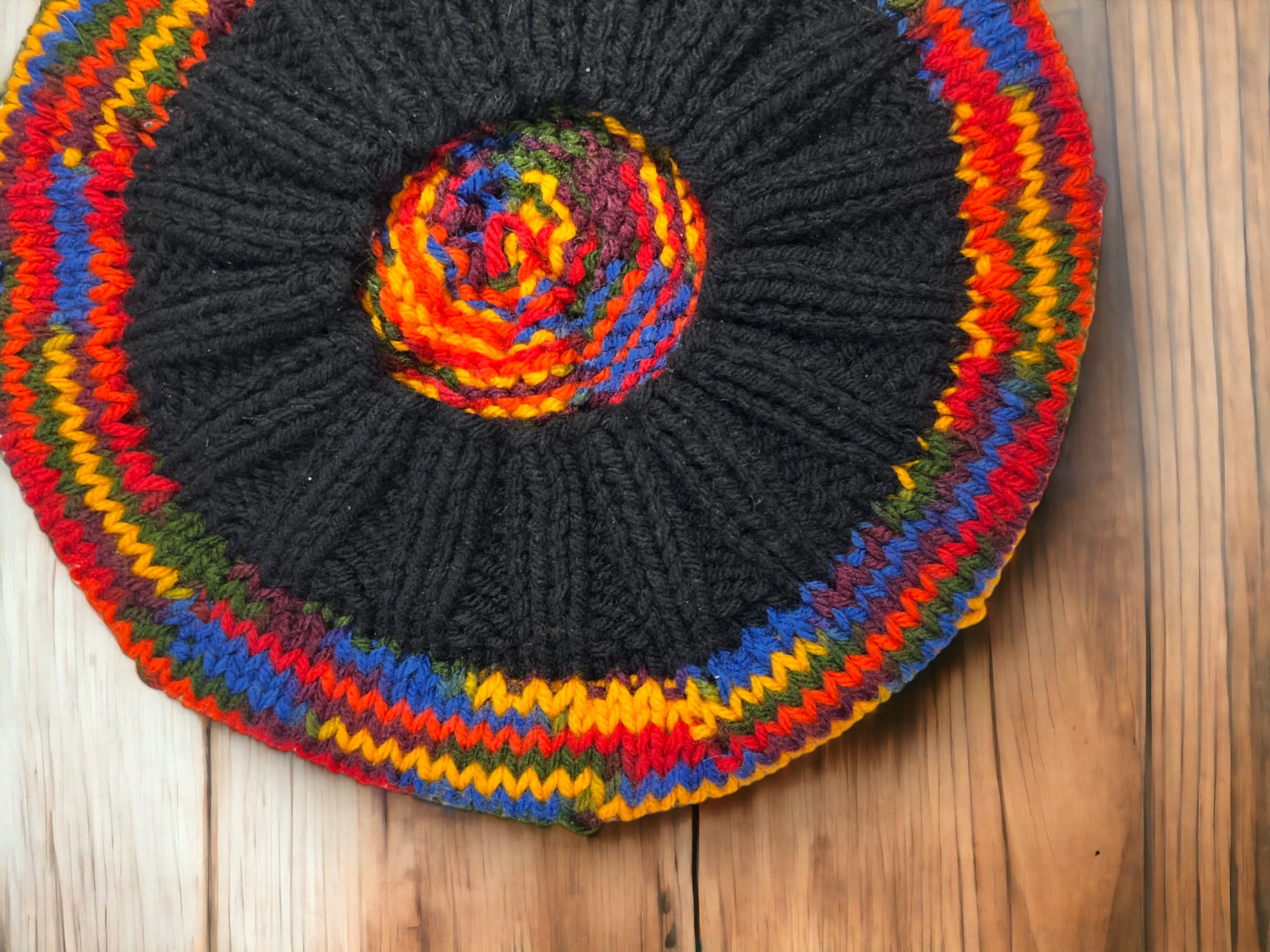 Hand Knit Beret | 90s Throwback Beret | Multi-color Knitted Beret ...